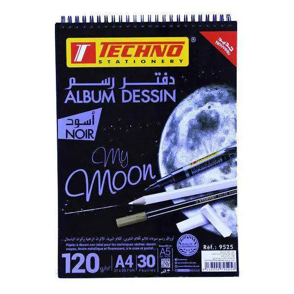 Album Dessin Feuille Noir A4 30G 120G - Techno - Guerfistore – Guerfi Store